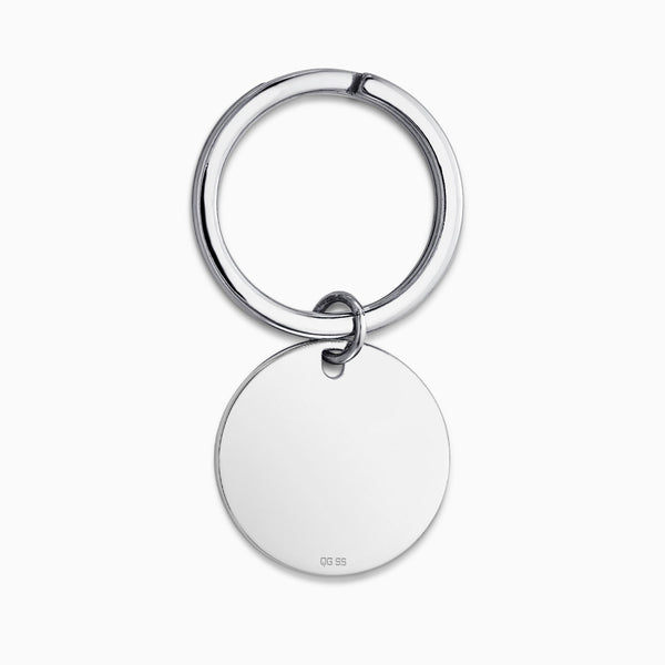 Engravable Sterling Silver Circle-Tag Keychain - Sandy Steven Engravers