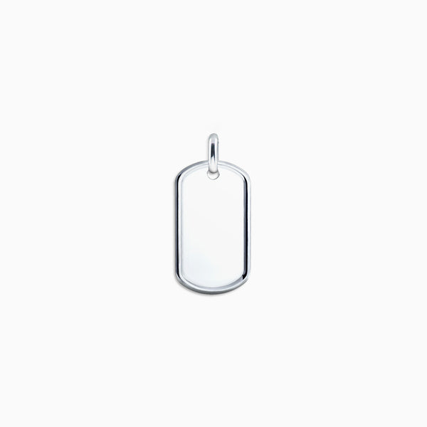 Engravable Men's Raised-Edge Sterling Silver Dog Tag - Medium - Sandy ...